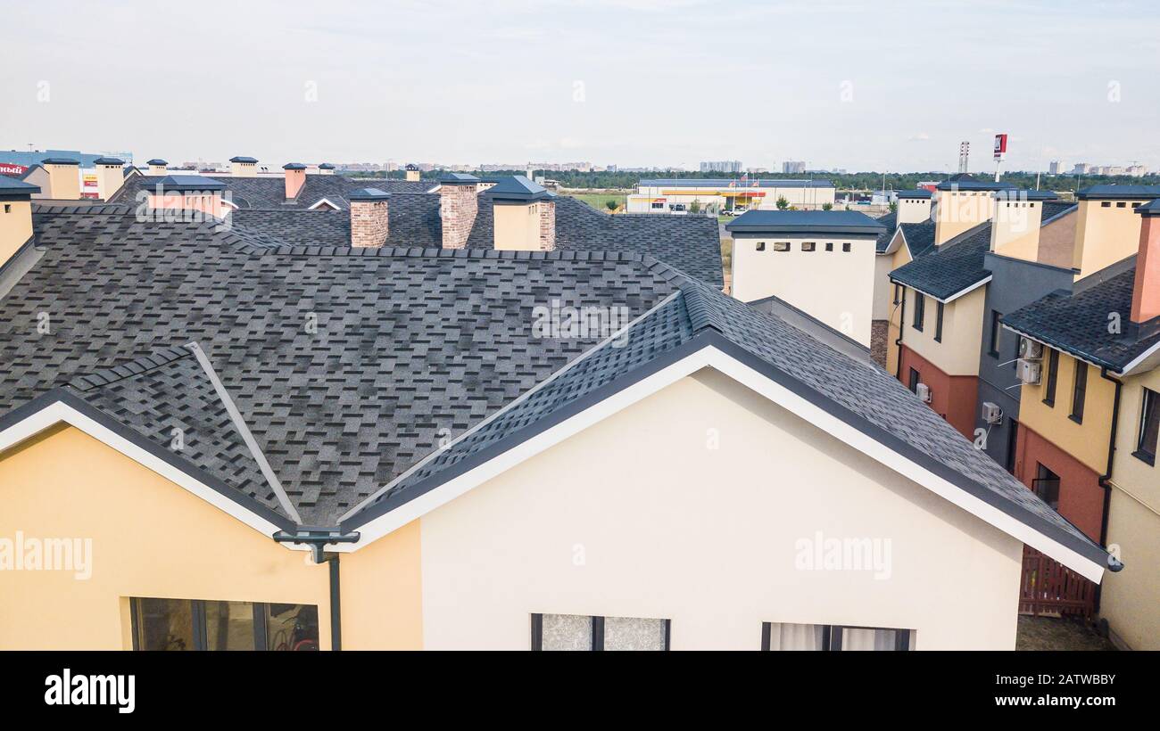 Soft roof, roof tiles, flexible shingles. Roof tiling texture. Flexible ...