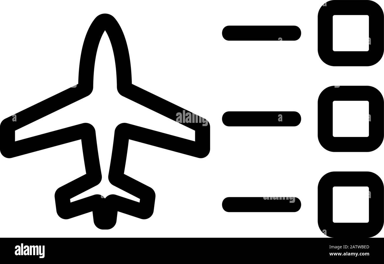 The plane is a choice of vector icon. Isolated contour symbol ...