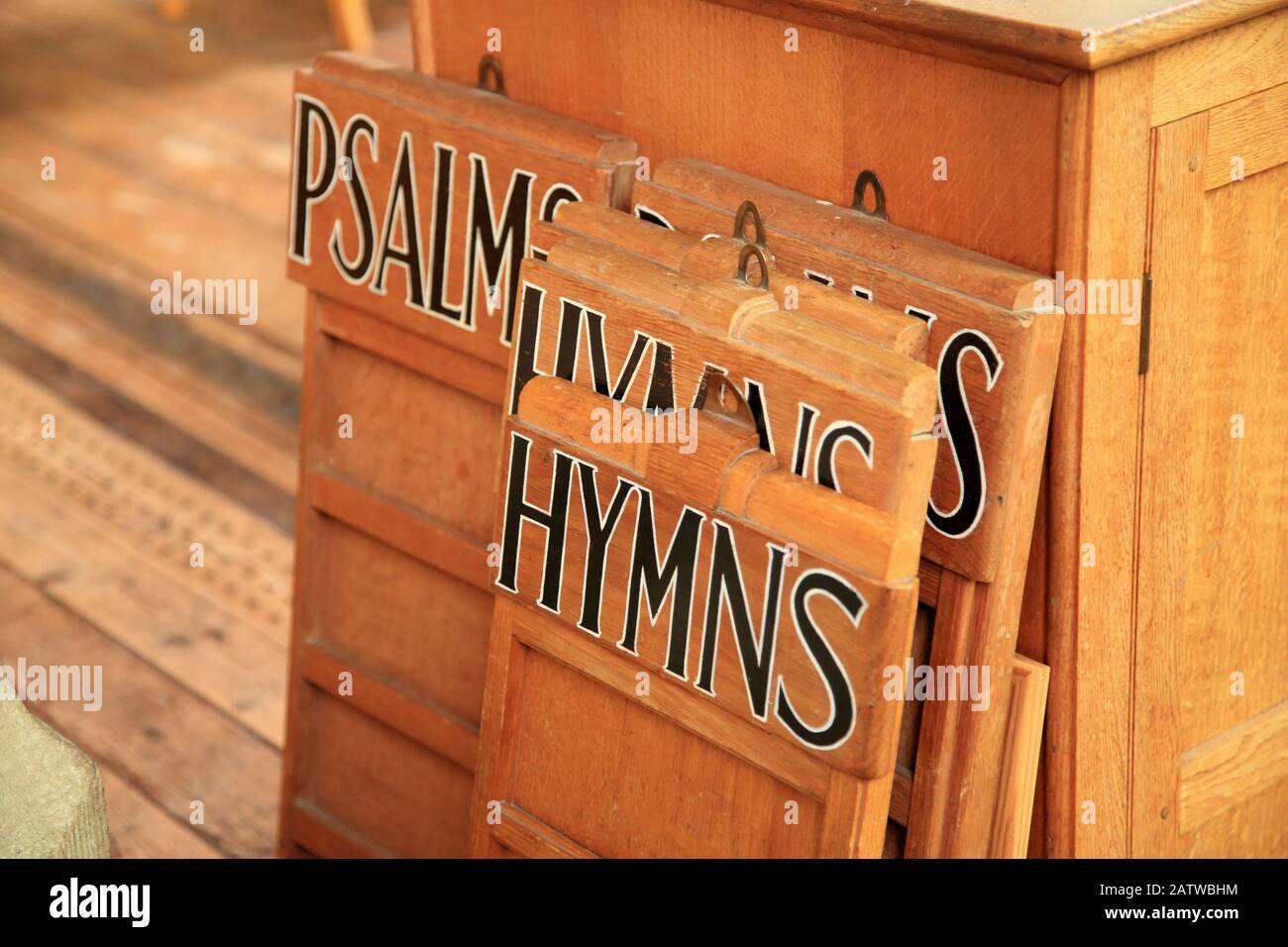 Hymn boards in an English church Stock Photo - Alamy