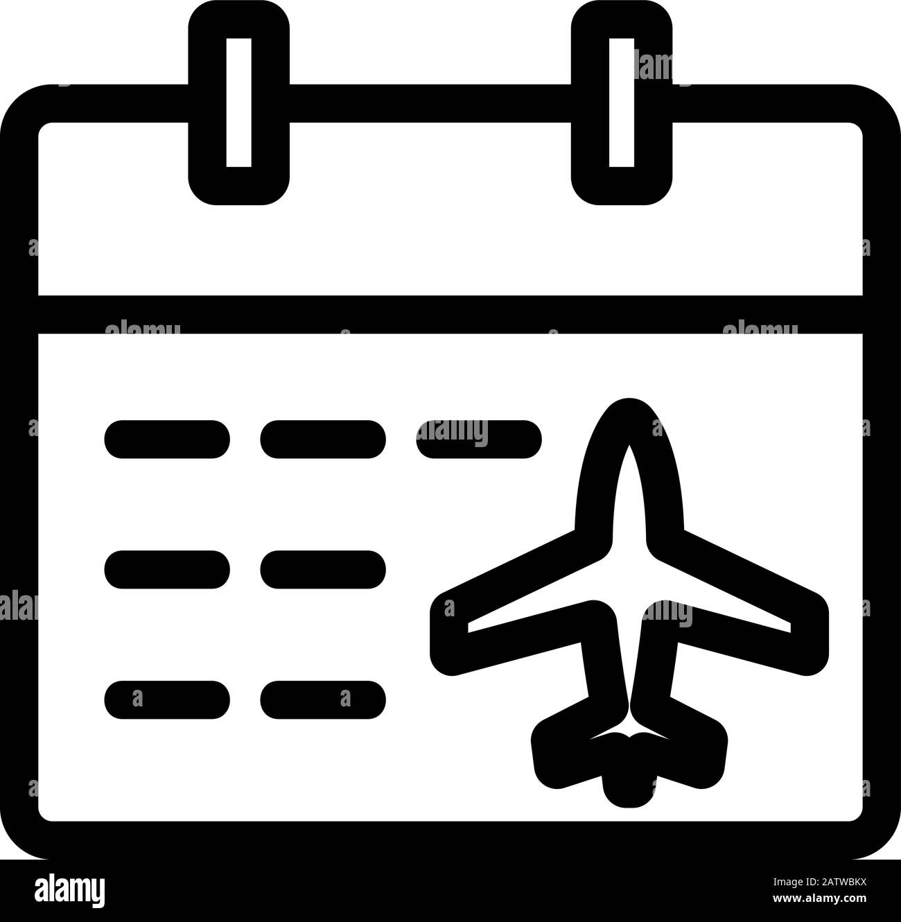 Schedule plane icon vector. Isolated contour symbol illustration Stock ...
