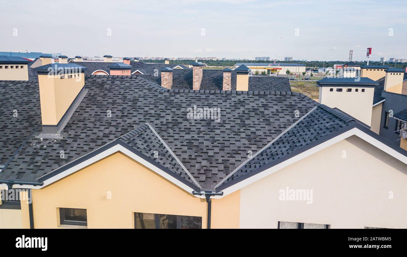 Soft roof, roof tiles, flexible shingles. Roof tiling texture. Flexible ...