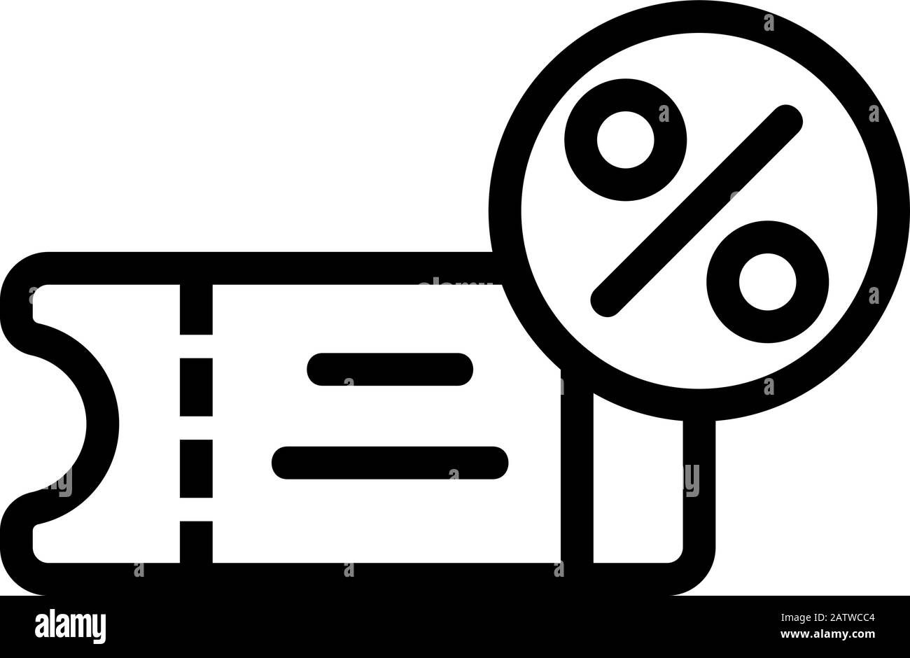 ticket percentage icon vector. Isolated contour symbol illustration ...