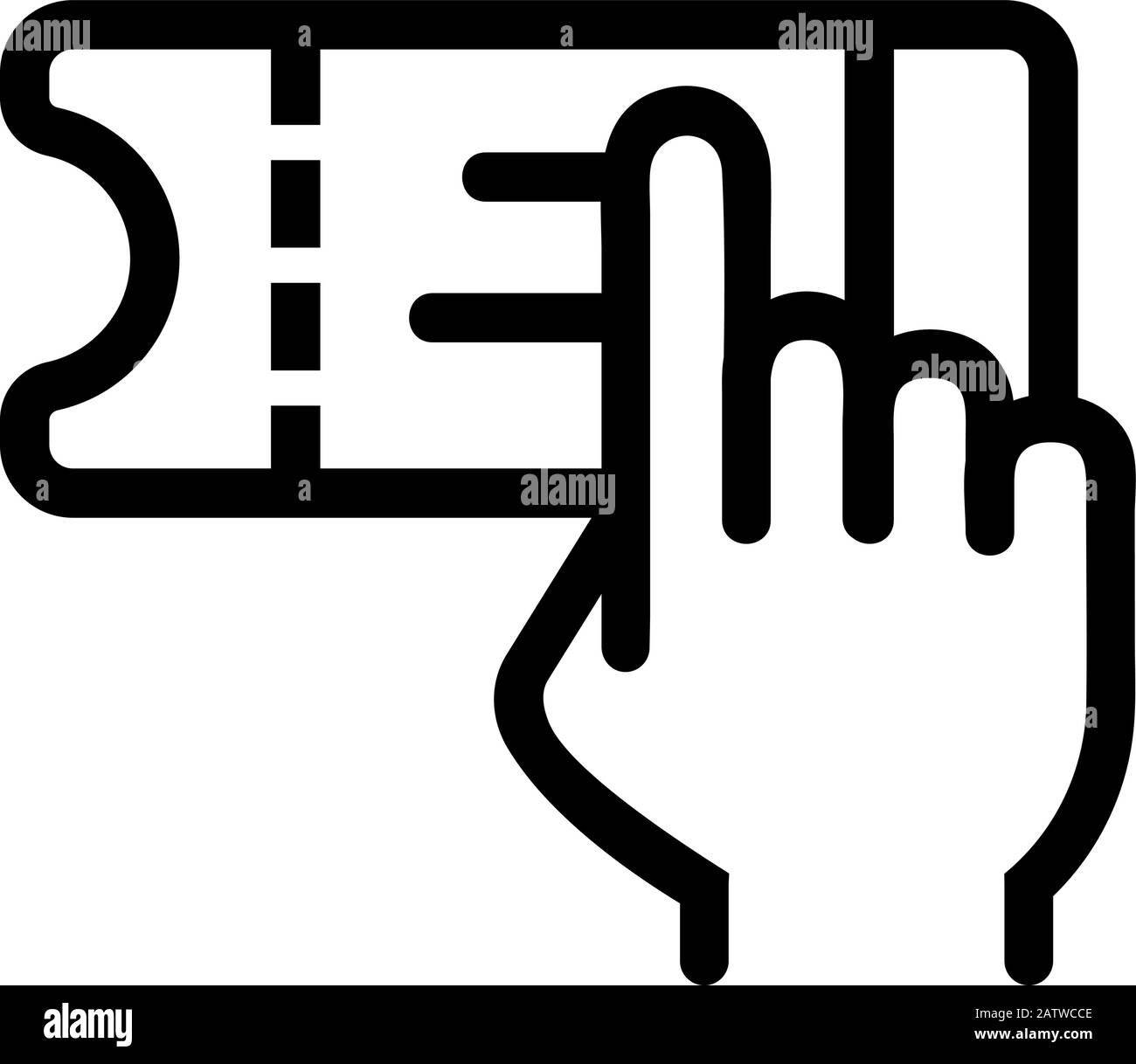 Choosing a ticket icon vector. Isolated contour symbol illustration ...