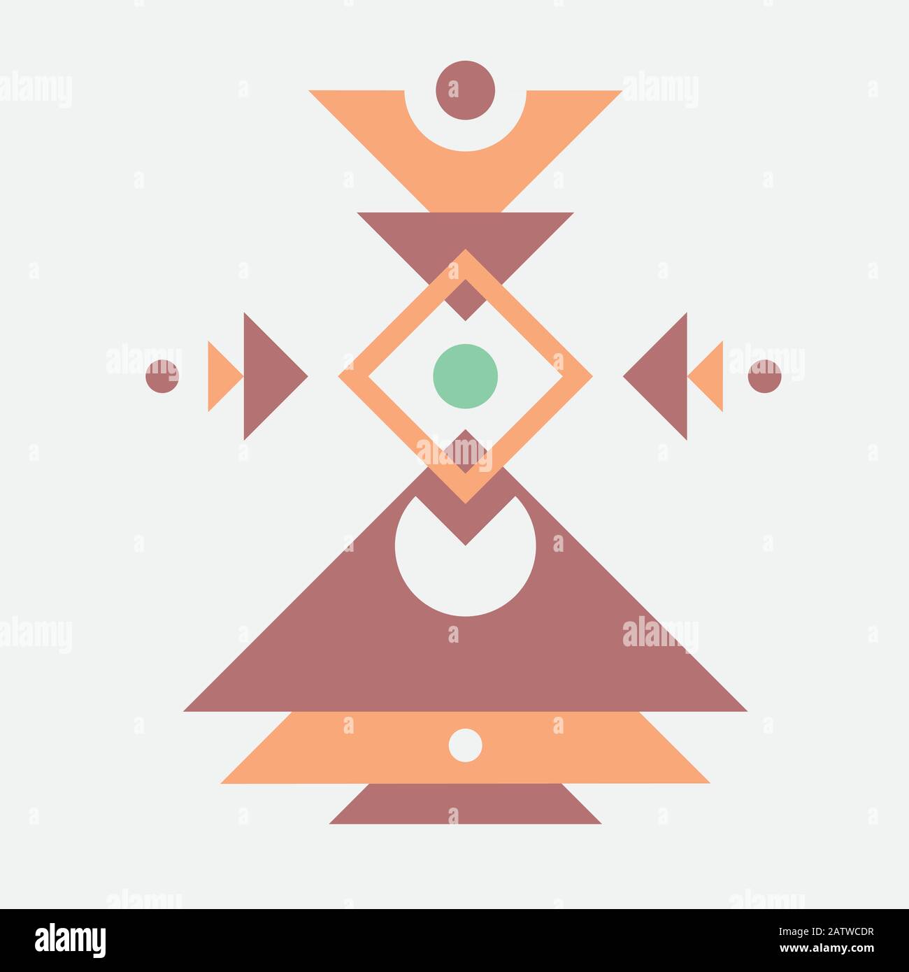 Modern native tribal pattern. Circle, square, triangle geometric shapes ...