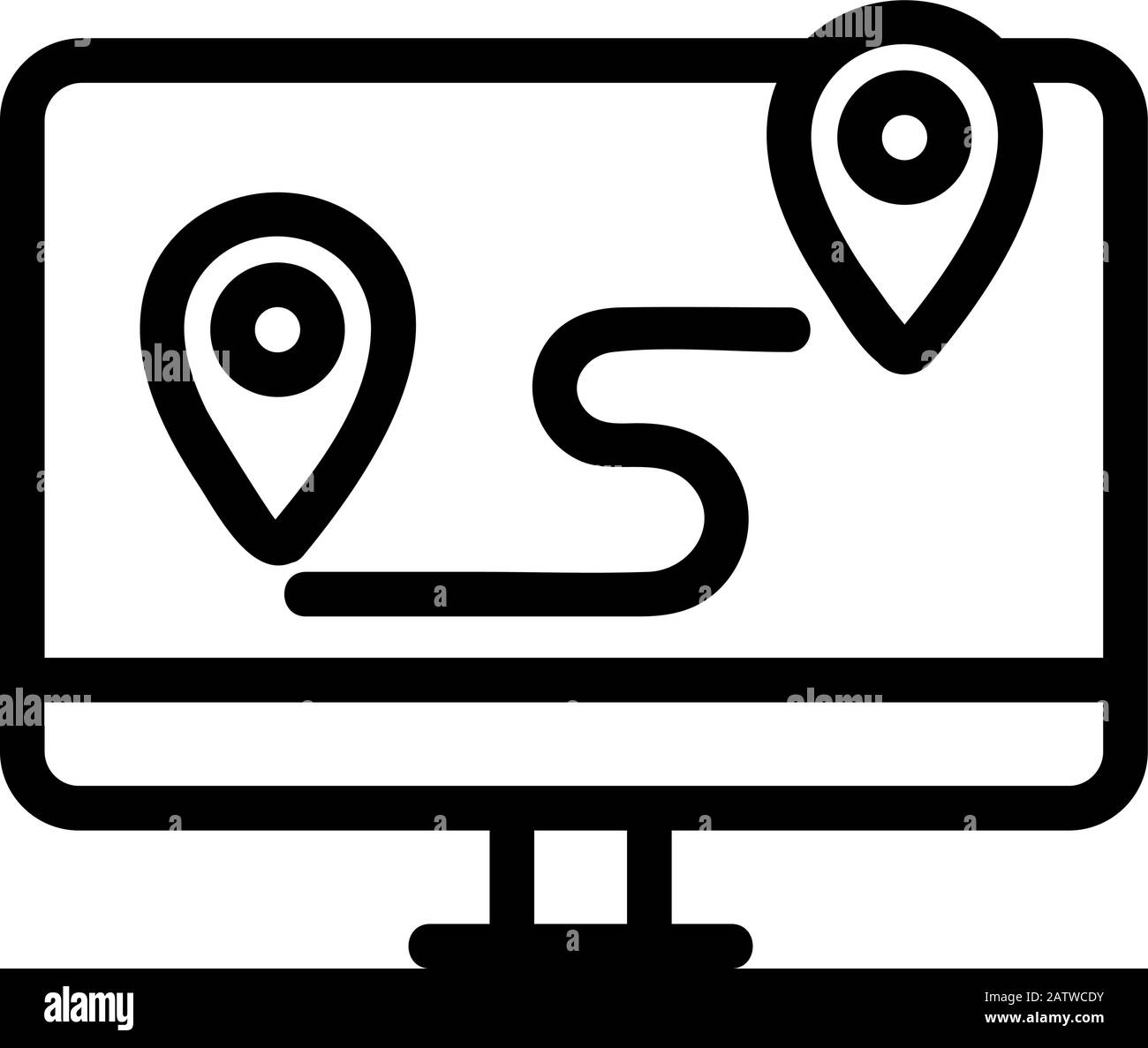 Route Monitor icon vector. Isolated contour symbol illustration Stock ...