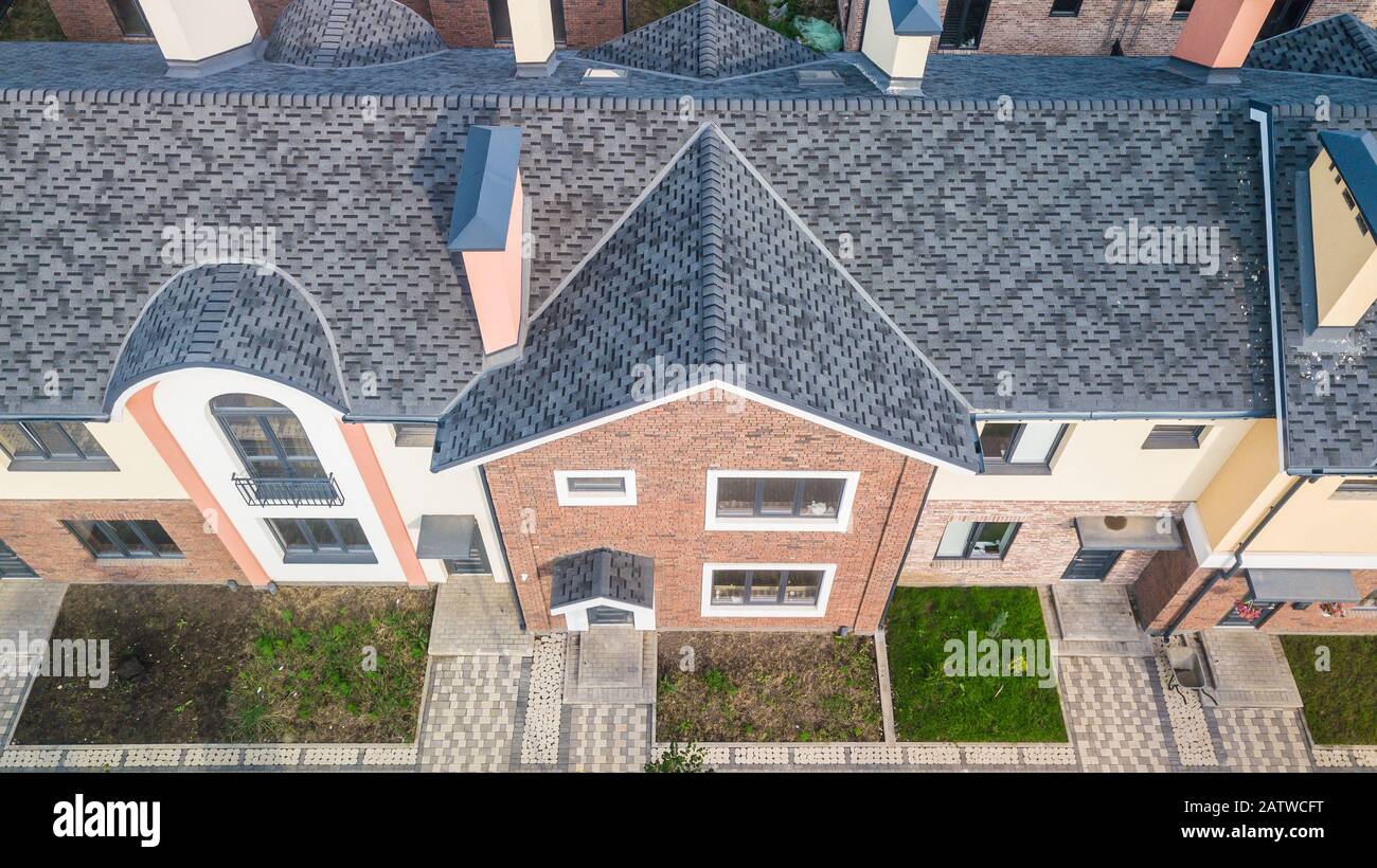 Soft roof, roof tiles, flexible shingles. Roof tiling texture. Flexible ...