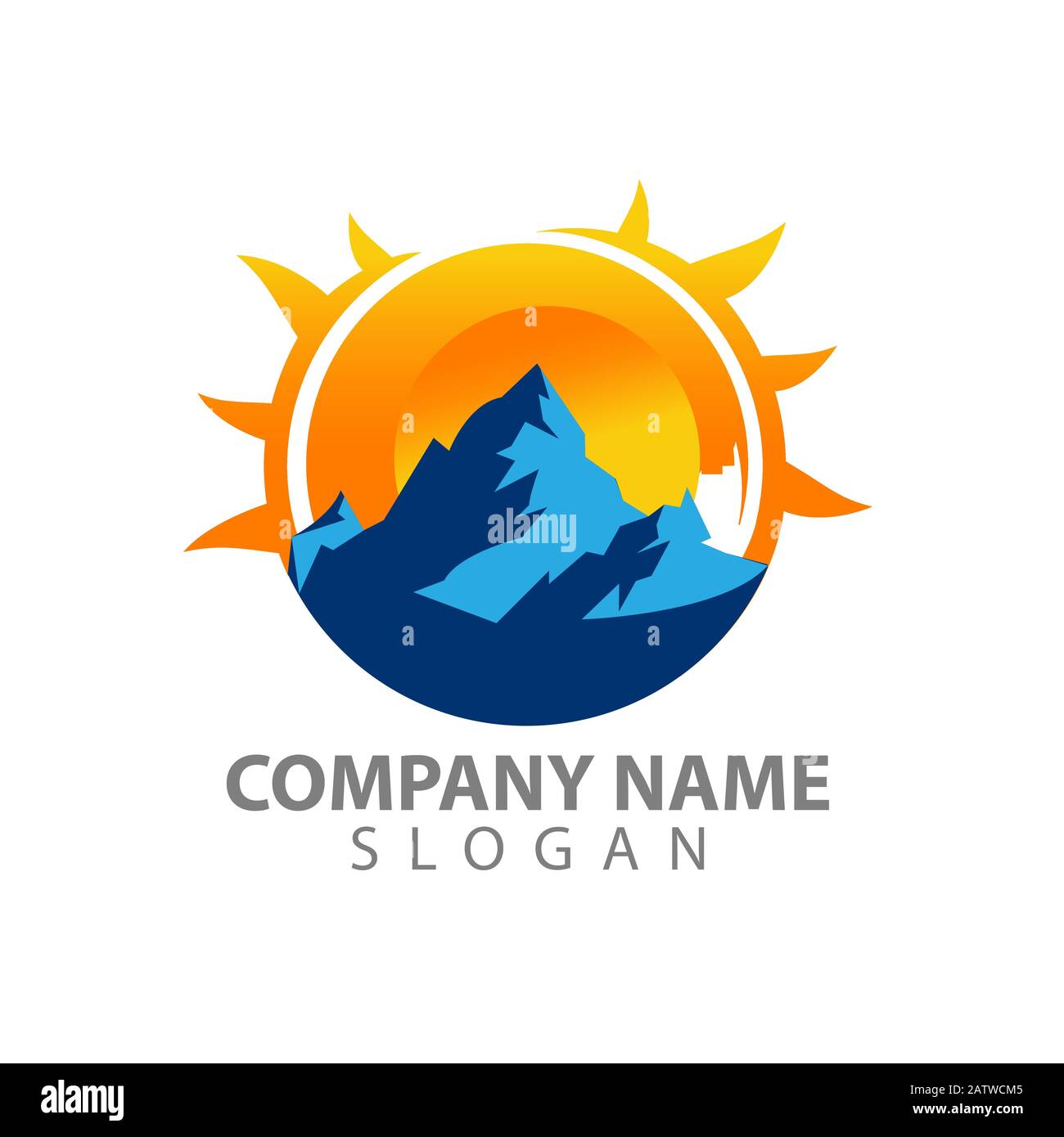 landscape logo for lawn or gardening business, organization or website ...