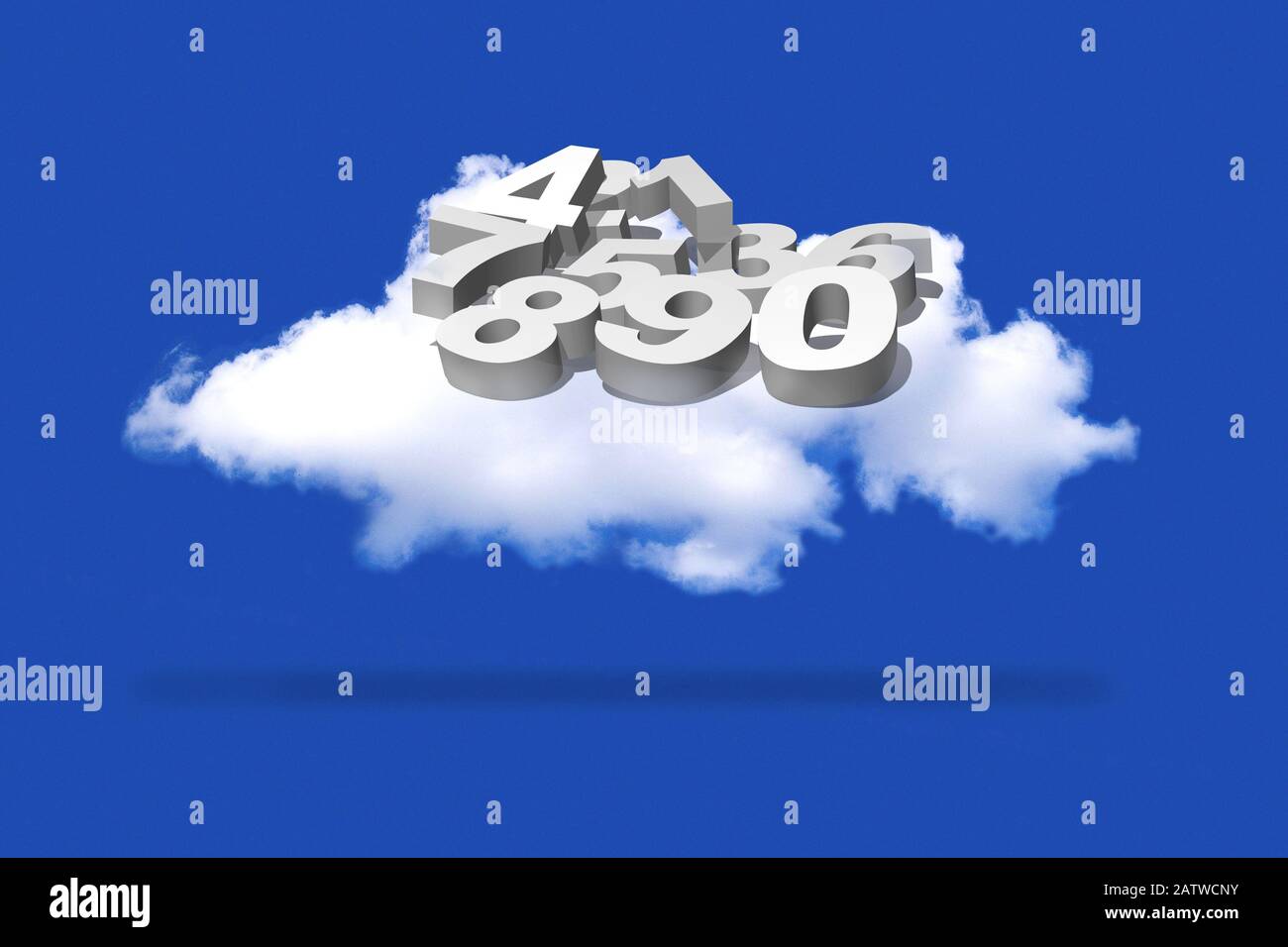 numbers on a cloud, 3d illustration Stock Photo - Alamy