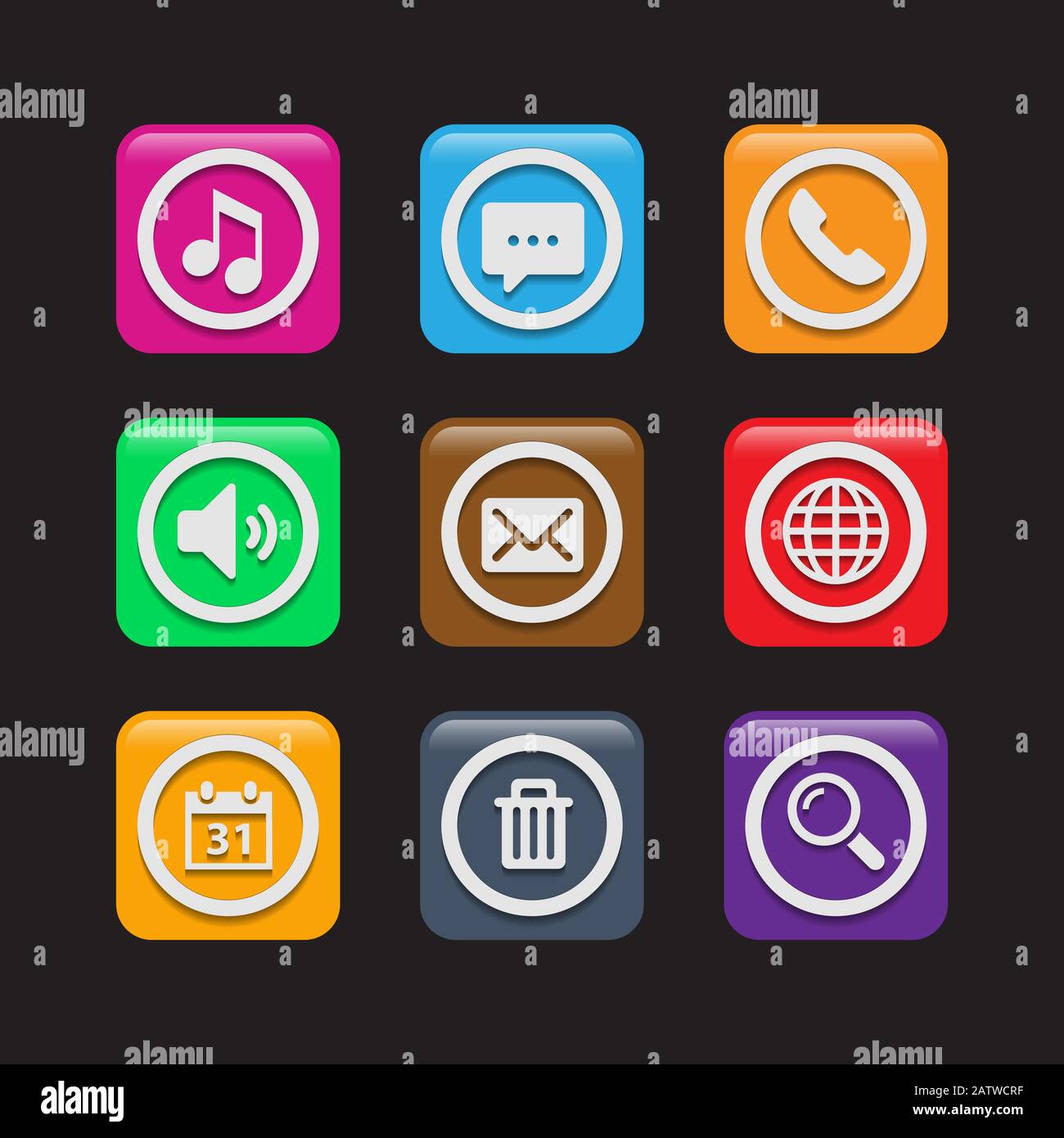 Phone house email icon vector hi-res stock photography and images - Alamy