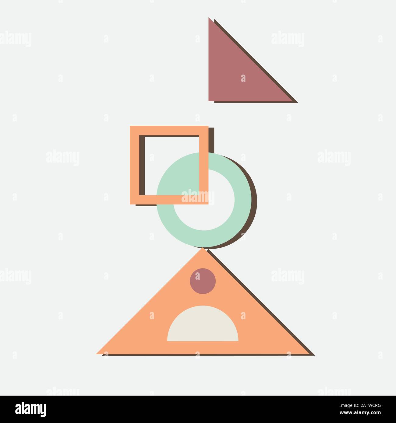 Modern abstract geometric pattern. Circle, square, triangle geometric ...