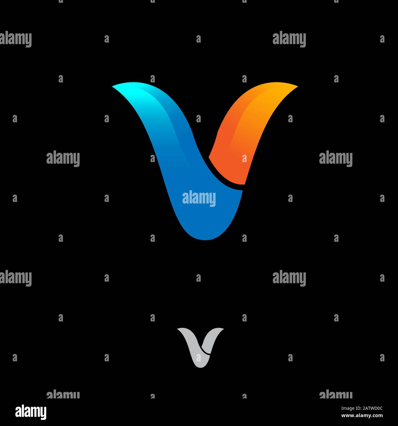V letter logo hi-res stock photography and images - Alamy