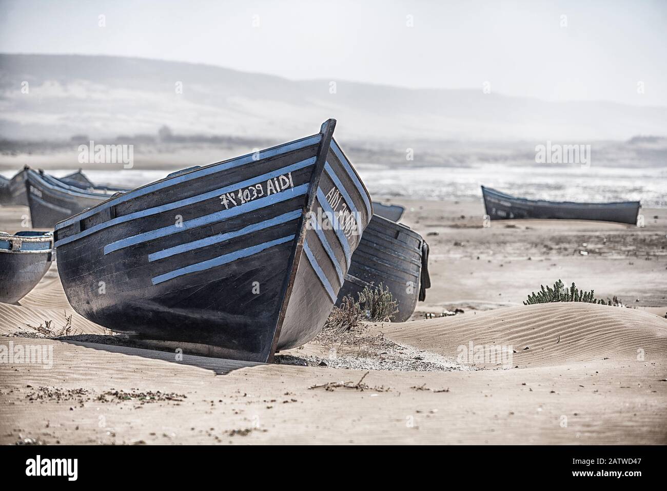 A fishing boat in Morocco Stock Photo - Alamy