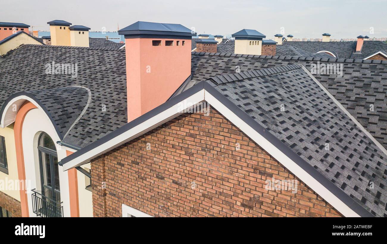 Soft roof, roof tiles, flexible shingles. Roof tiling texture. Flexible ...