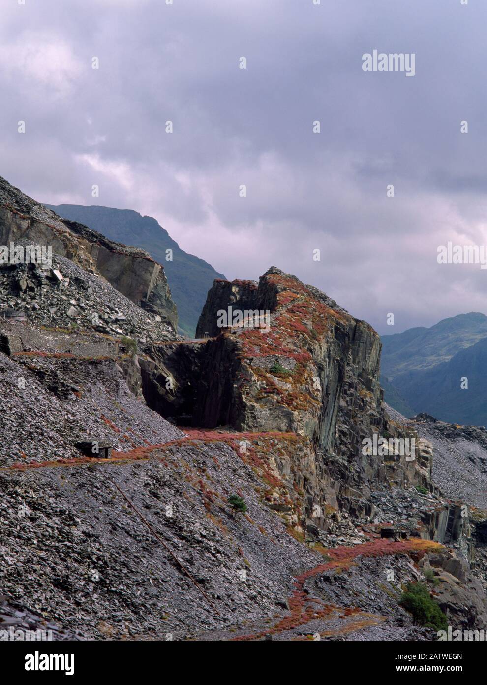 View SE from the top of the A1 Incline over the Dinorwic slate quarries ...