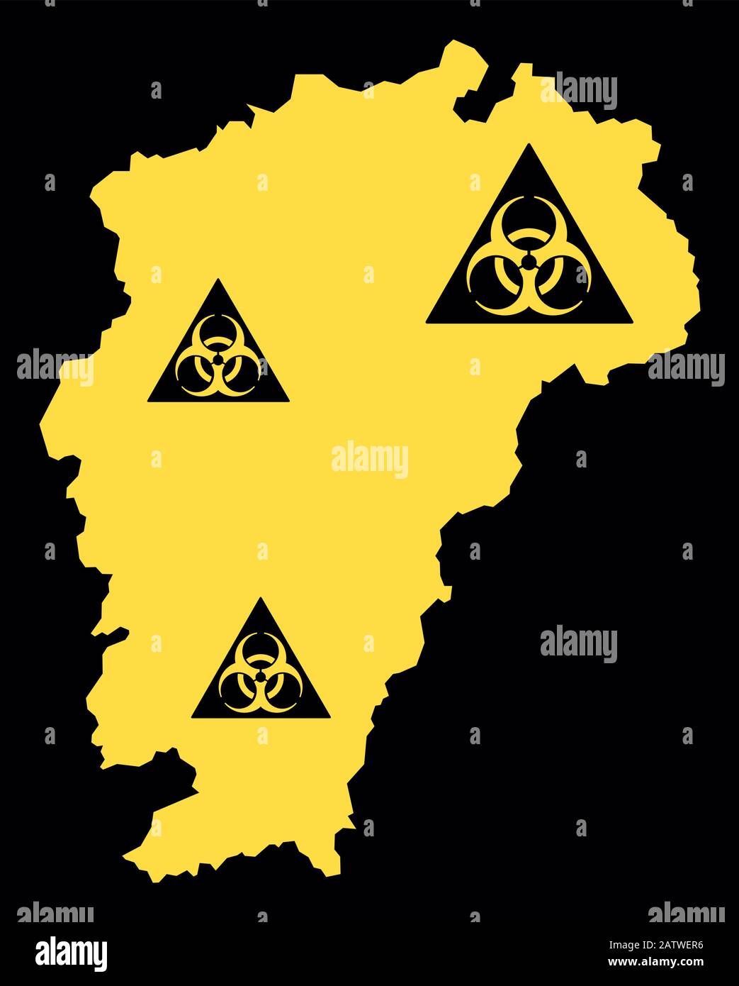 Jiangxi province map of China with biohazard virus sign Stock Vector ...