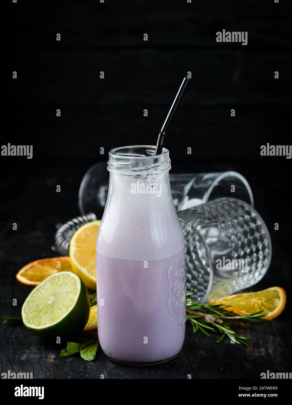 Milk-shake with wild berries Stock Photo - Alamy