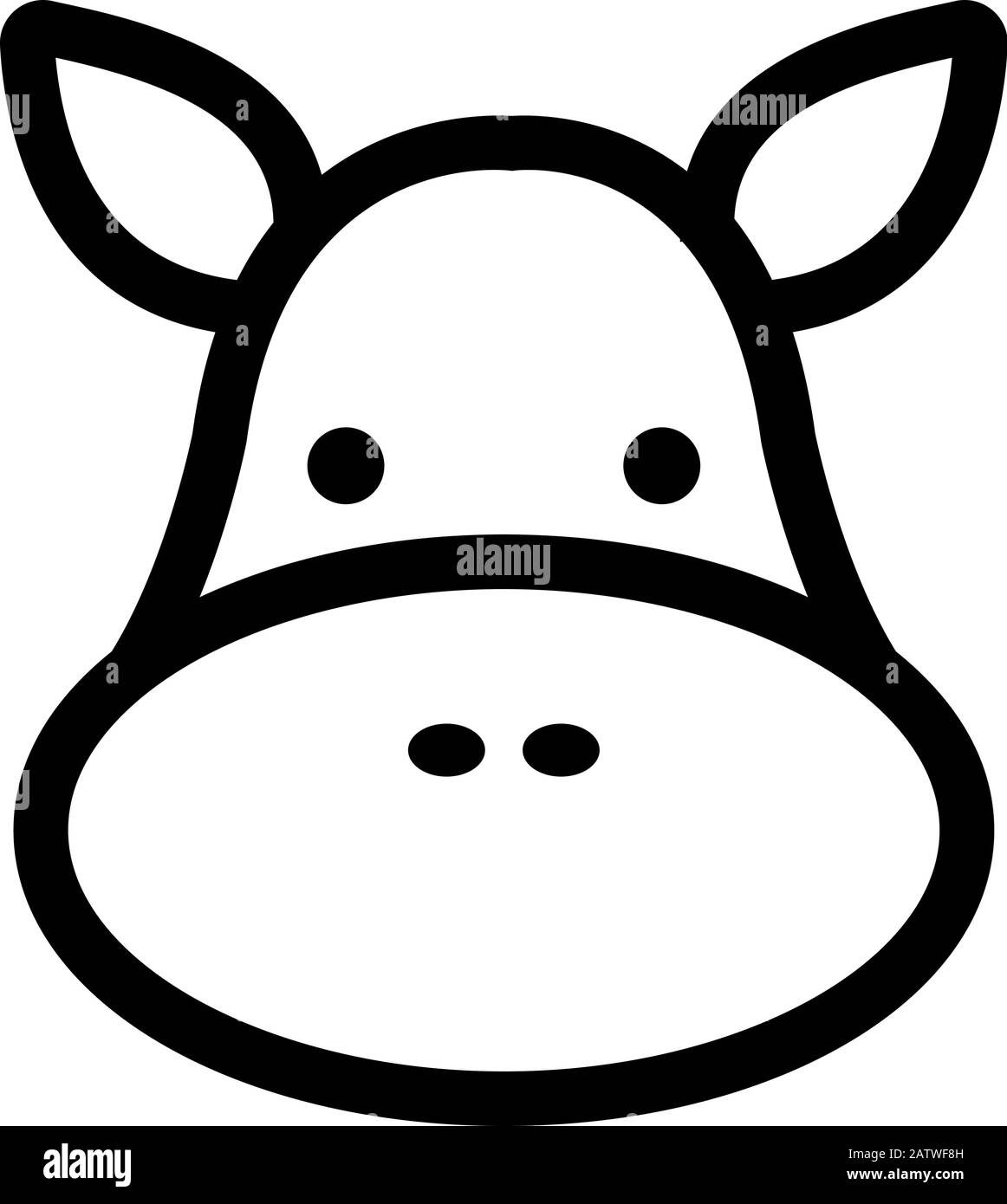 Hippo icon vector. Isolated contour symbol illustration Stock Vector ...