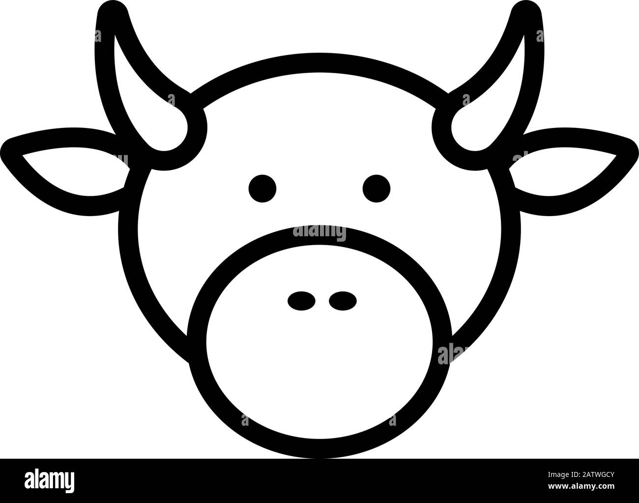 Cow icon vector. Isolated contour symbol illustration Stock Vector ...