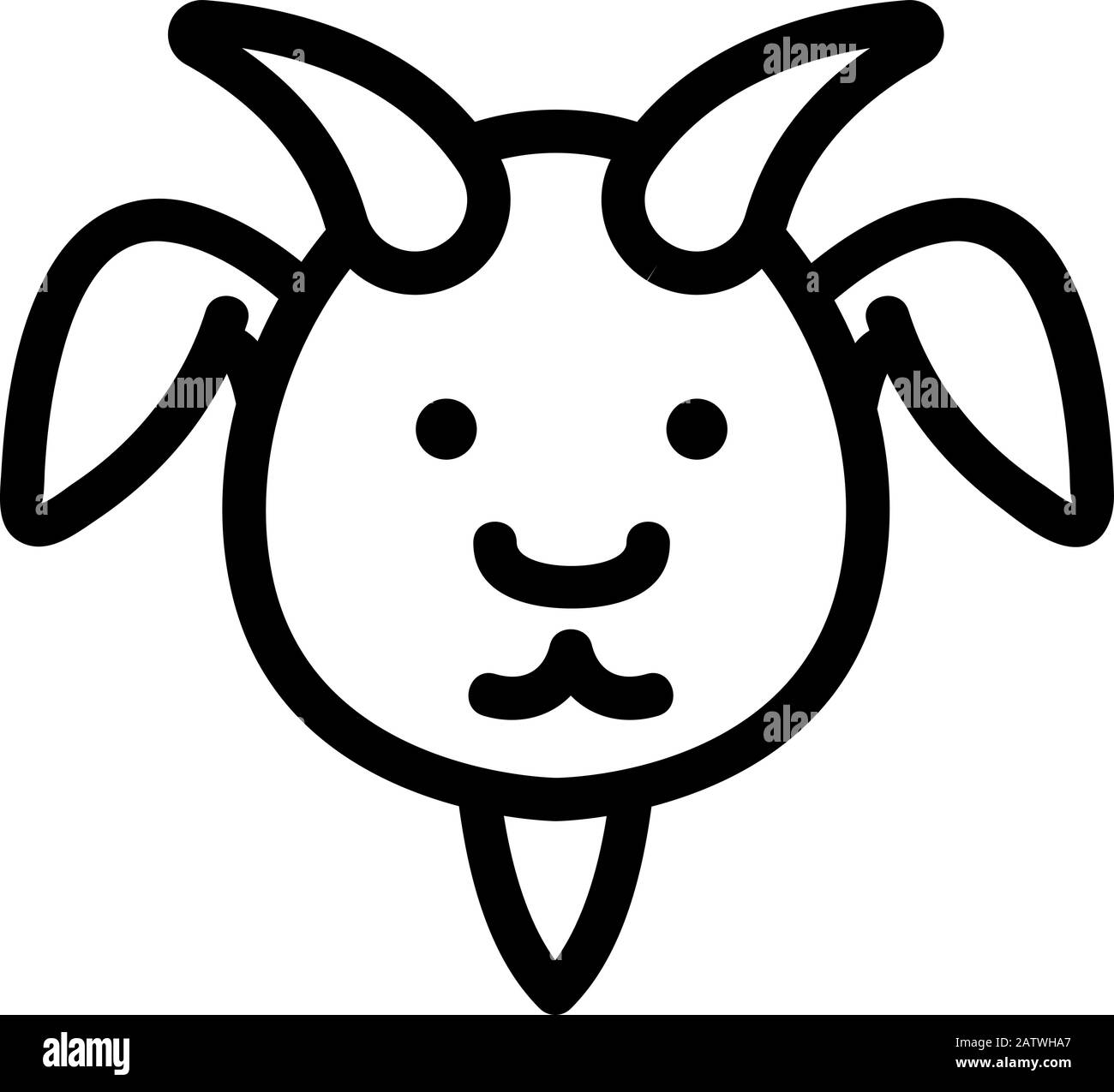 goat icon vector. Isolated contour symbol illustration Stock Vector ...