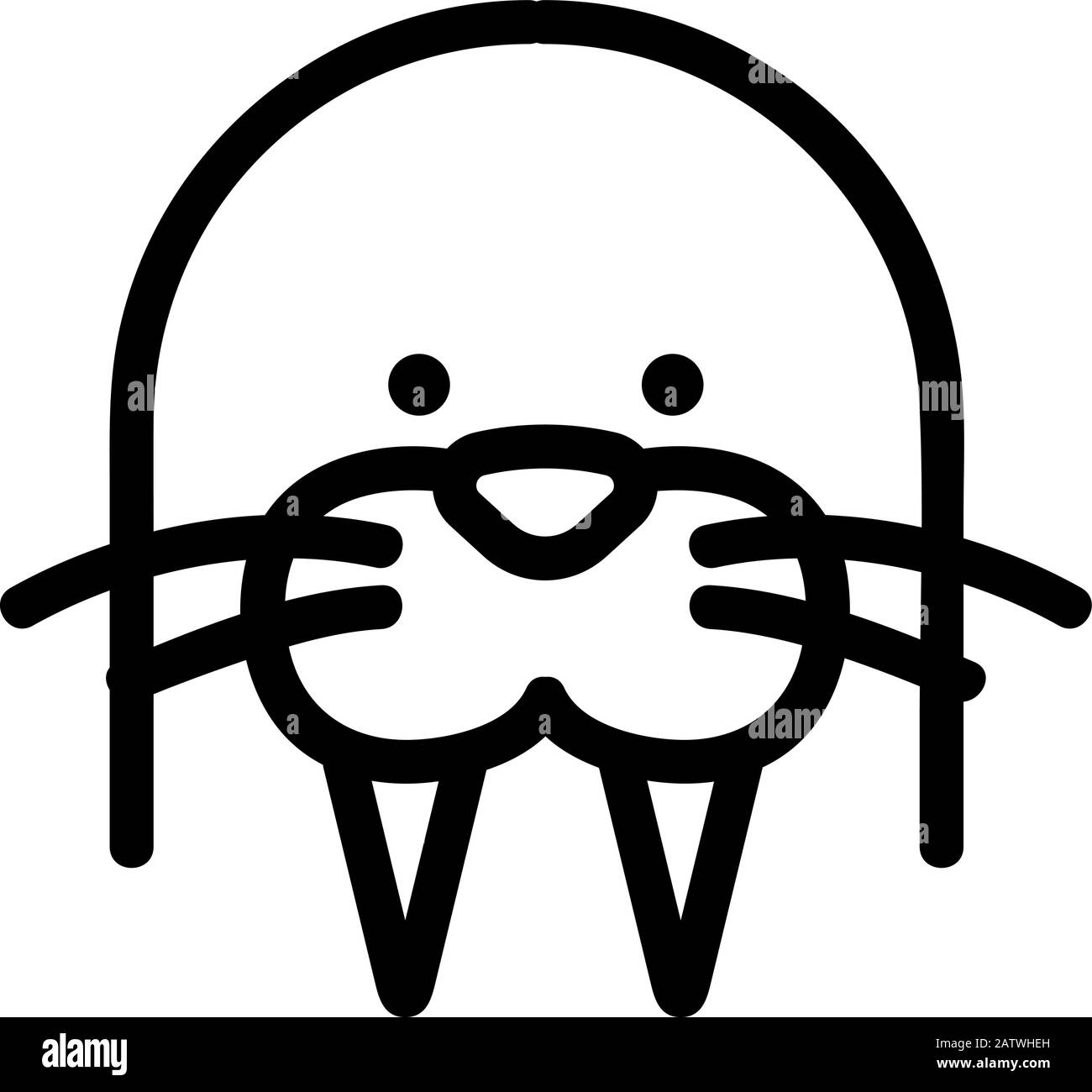 Walrus icon vector. Isolated contour symbol illustration Stock Vector ...