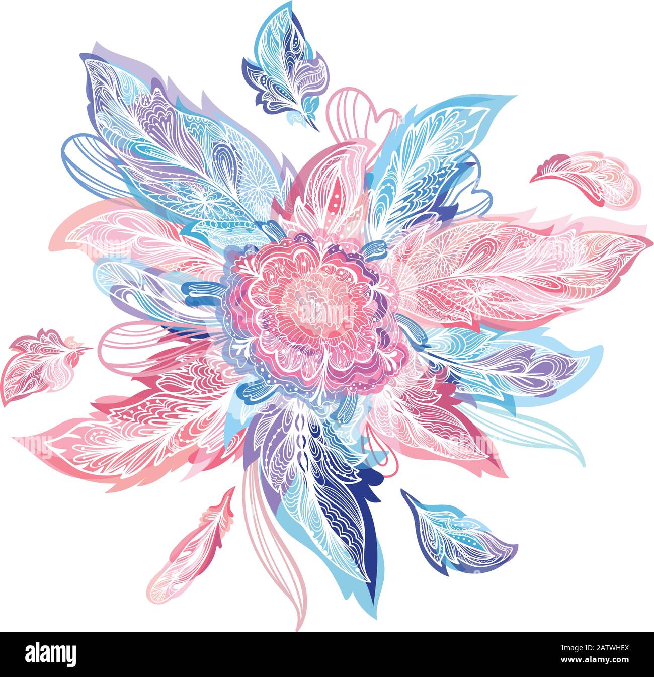 Boho floral composition Cut Out Stock Images & Pictures - Alamy