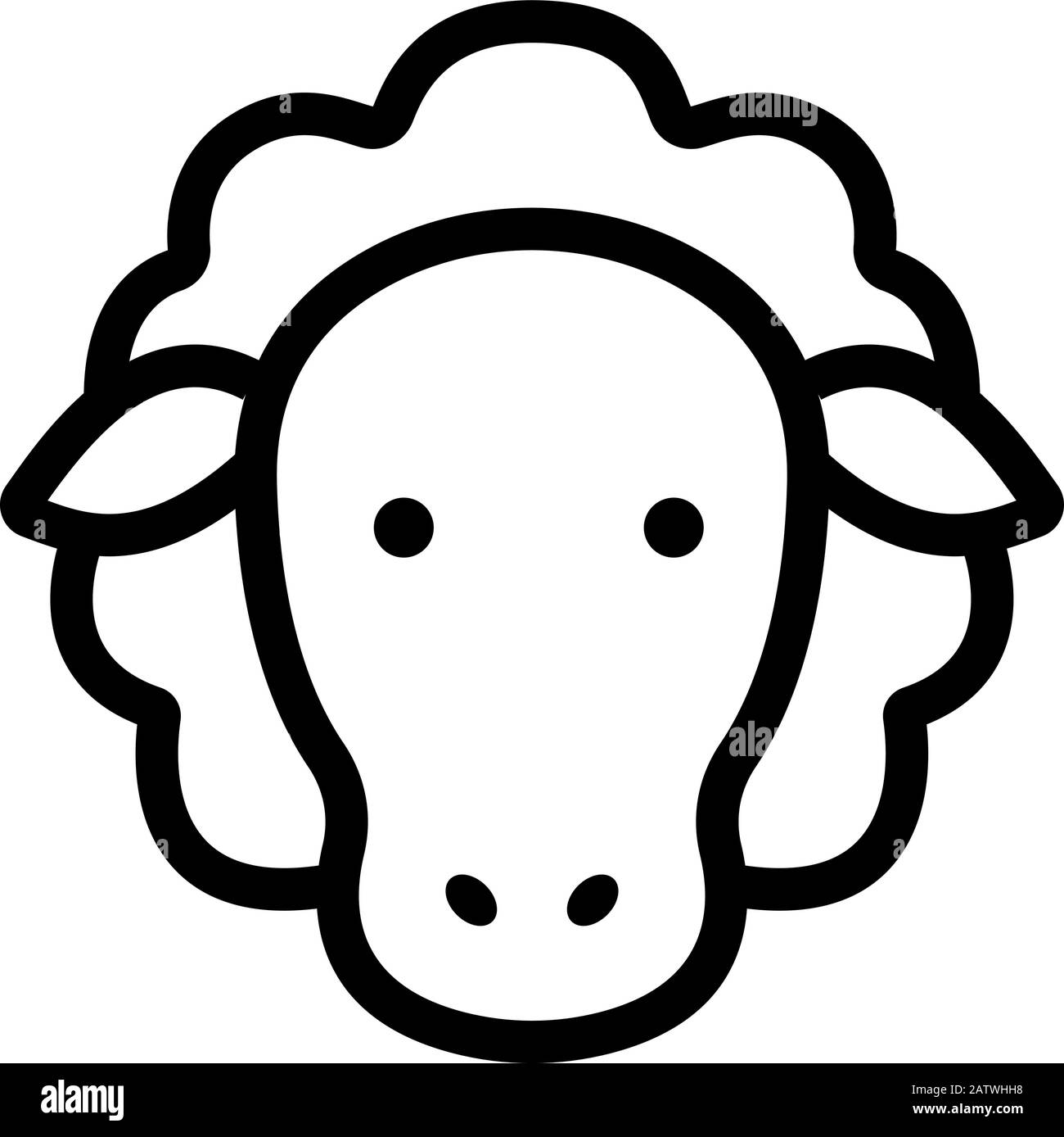 lamb icon vector. Isolated contour symbol illustration Stock Vector ...