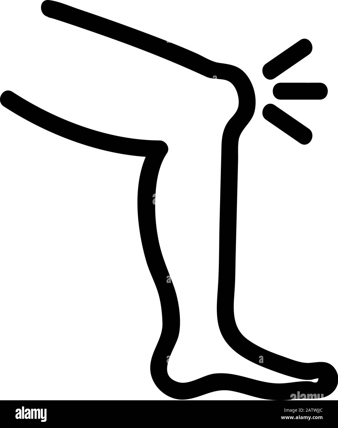 pain knee icon vector. Isolated contour symbol illustration Stock ...