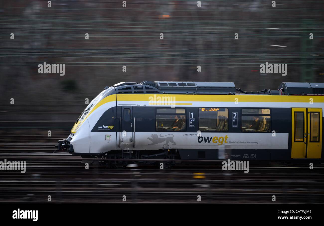 Stuttgart, Germany. 05th Feb, 2020. A regional train of the private ...