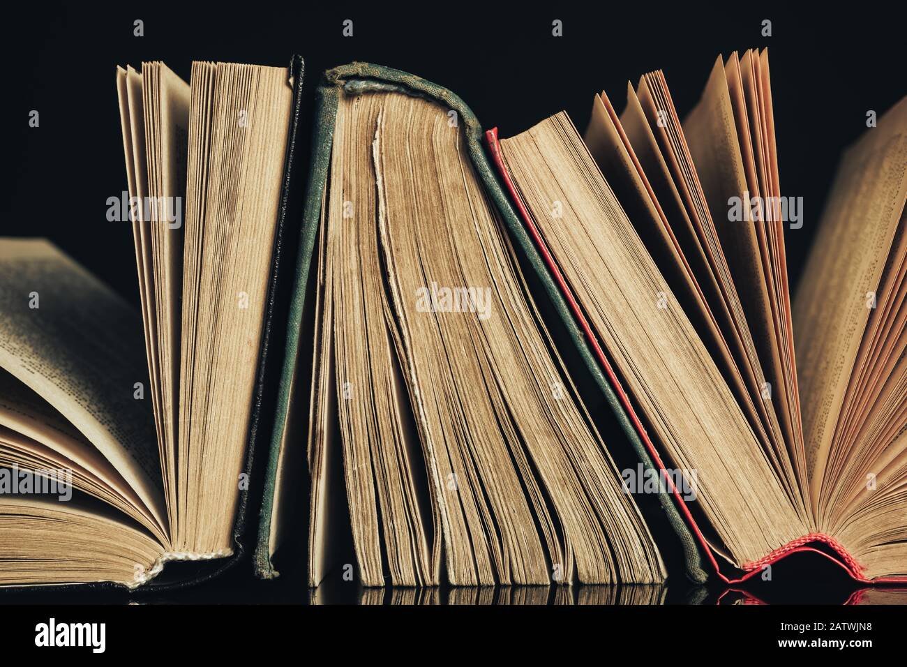 Close up ancient books. Pattern background for design. The book on a ...