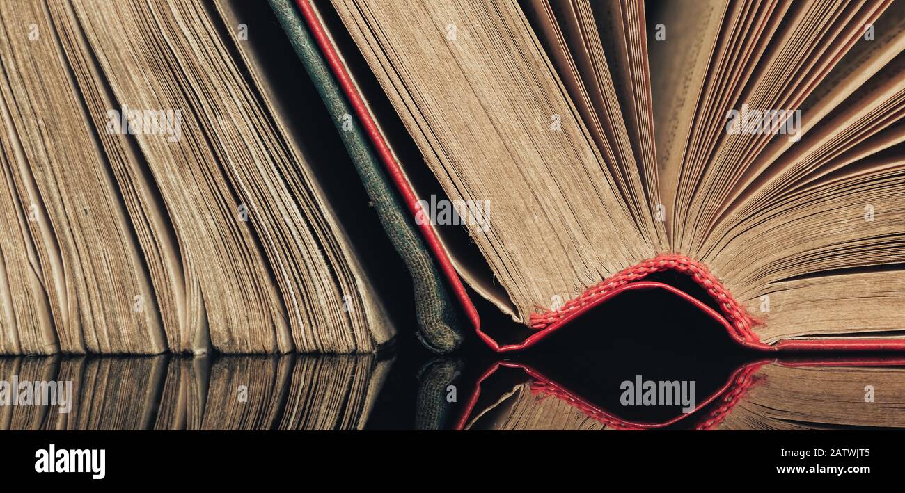 Close up beautiful ancient books pages pattern background for design ...
