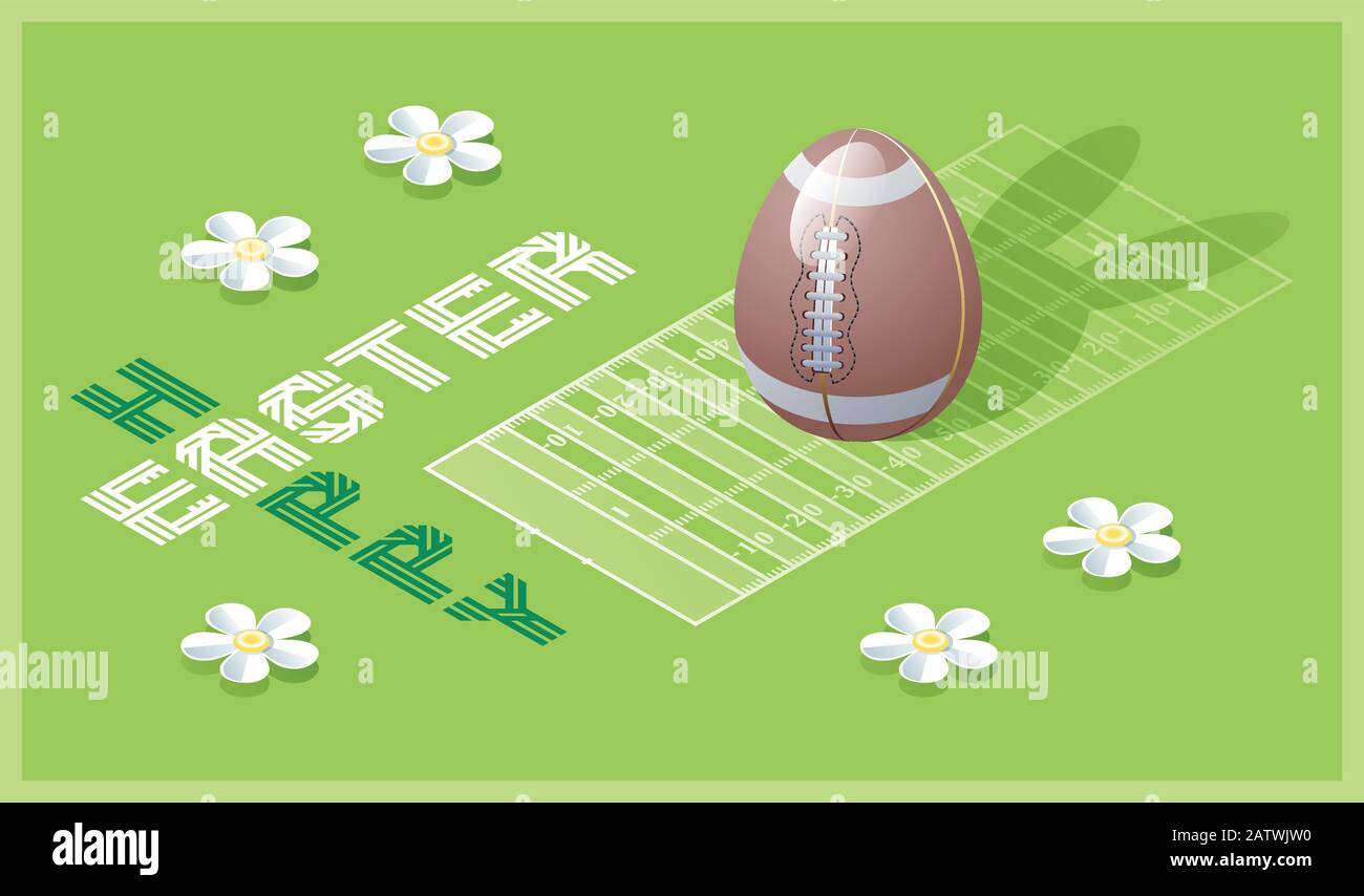 Happy Easter greeting card. Isometric illustration with 3D Easter egg ...