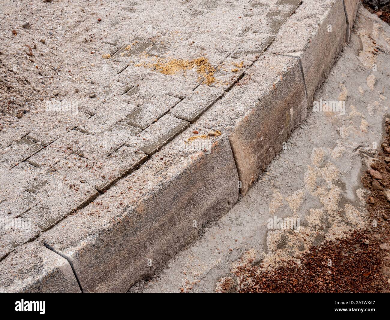 New footpath Road construction Construction site Stock Photo - Alamy
