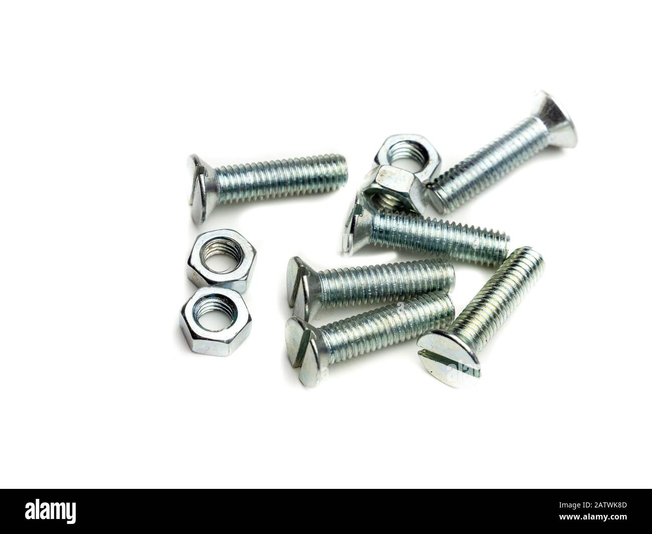 many small screws insulated with nuts Stock Photo - Alamy
