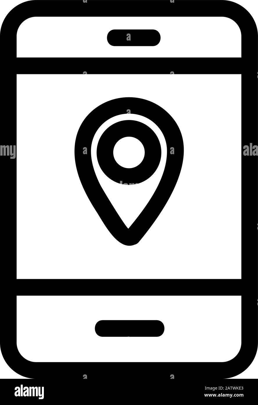 Taxi location icon vector. Isolated contour symbol illustration Stock ...