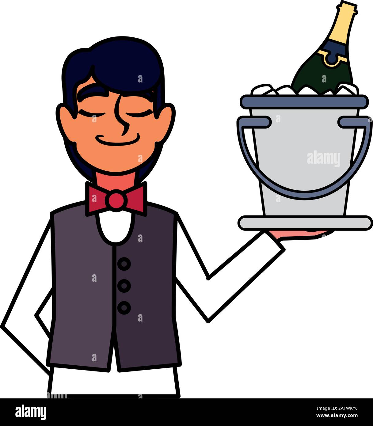 Waiter With Tray Clipart