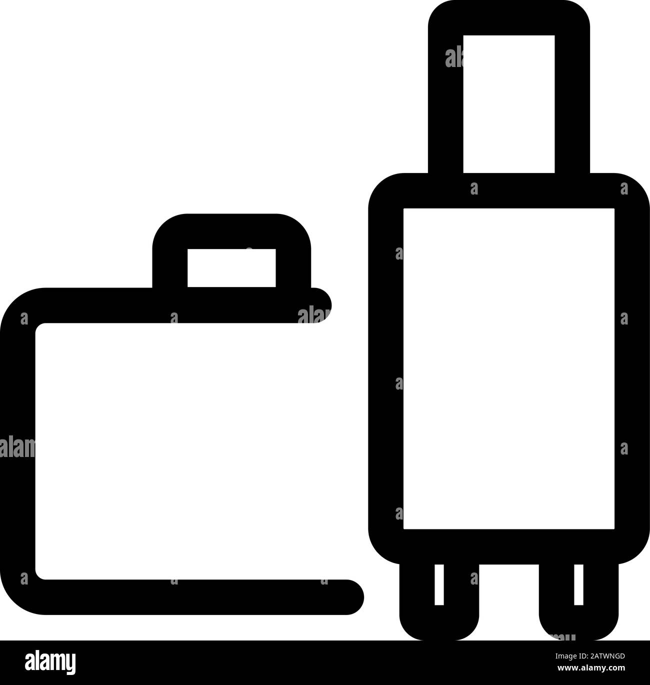 suitcase icon vector. Isolated contour symbol illustration Stock Vector ...