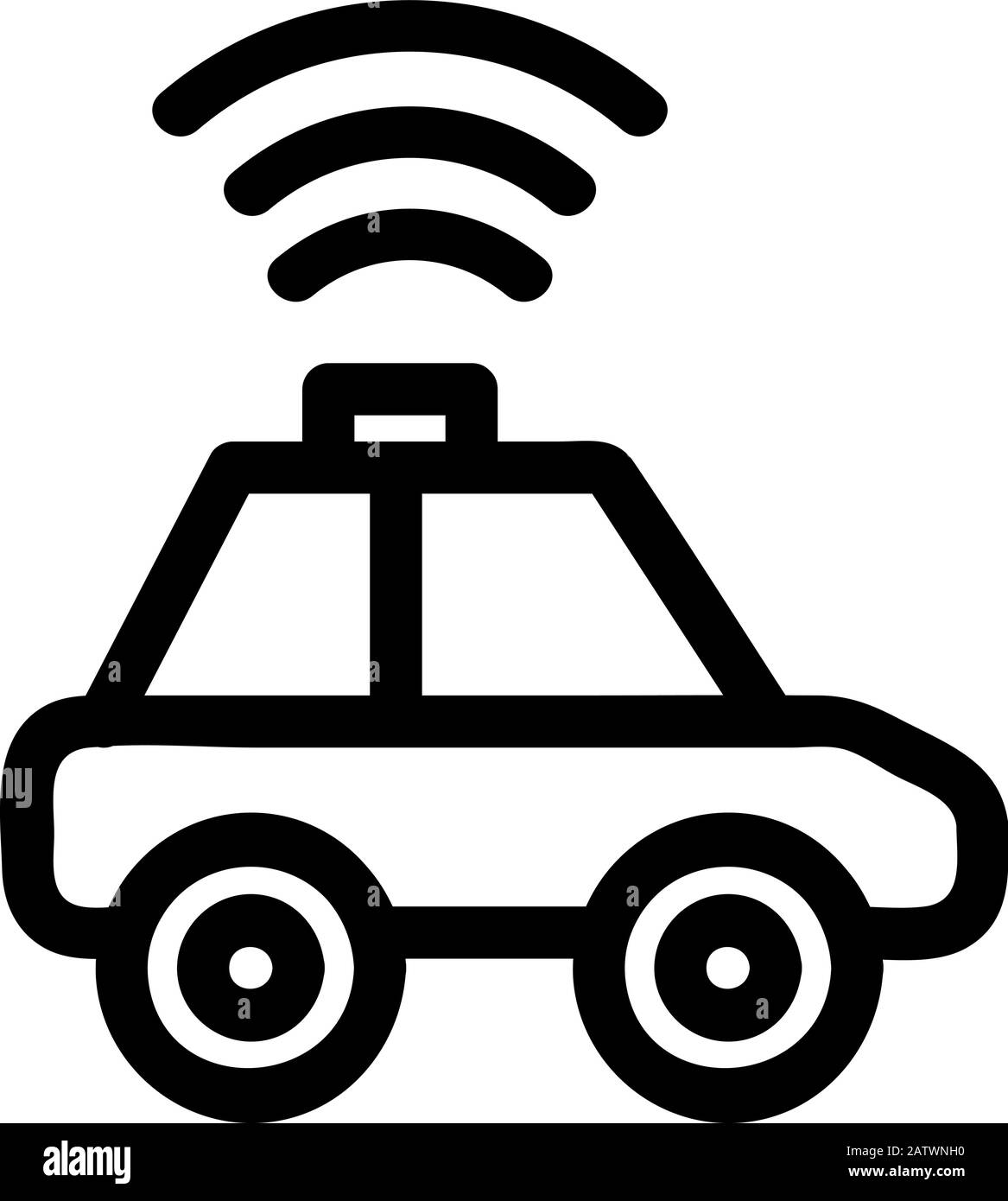 Taxi driverless horse vector. Isolated contour symbol illustration ...