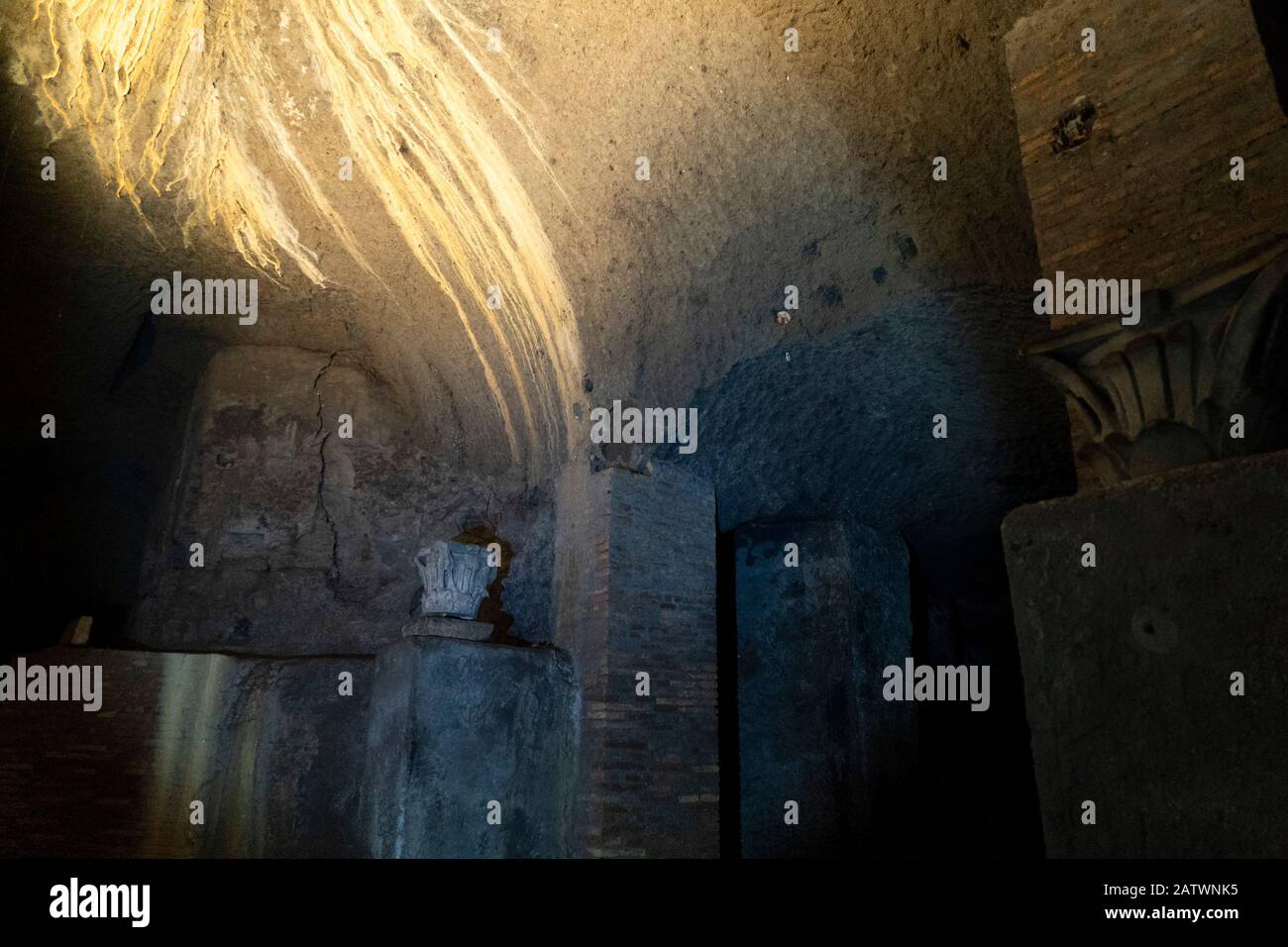 ERCOLANO, ITALY - FEBRUARY 2 2020 - Ercolano Herculaneum ancient ruins ...