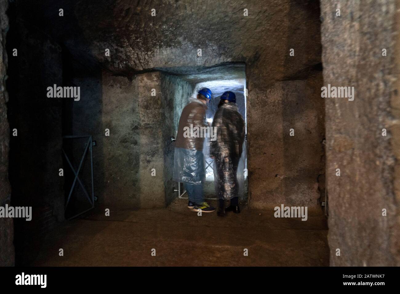 ERCOLANO, ITALY - FEBRUARY 2 2020 - Ercolano Herculaneum ancient ruins ...