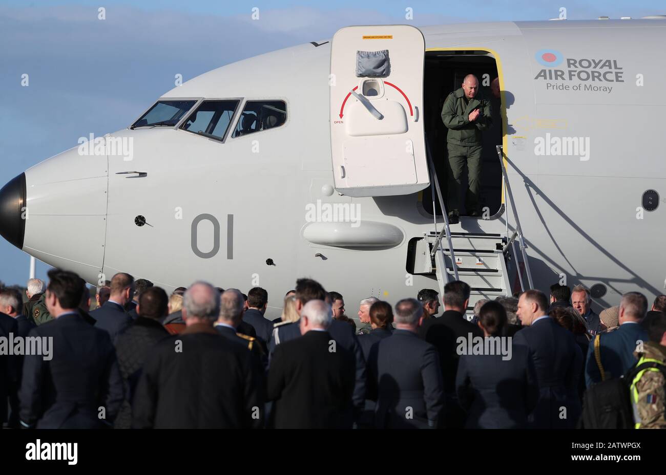 Invited guests view the the UK's first submarine-hunting P-8A Poseidon ...