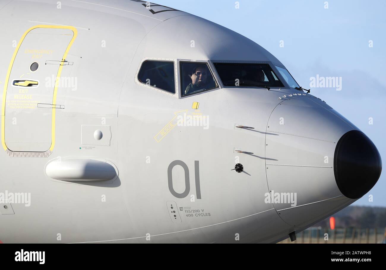 The pilot gives the thumbs up as the UK's first submarine-hunting P-8A ...