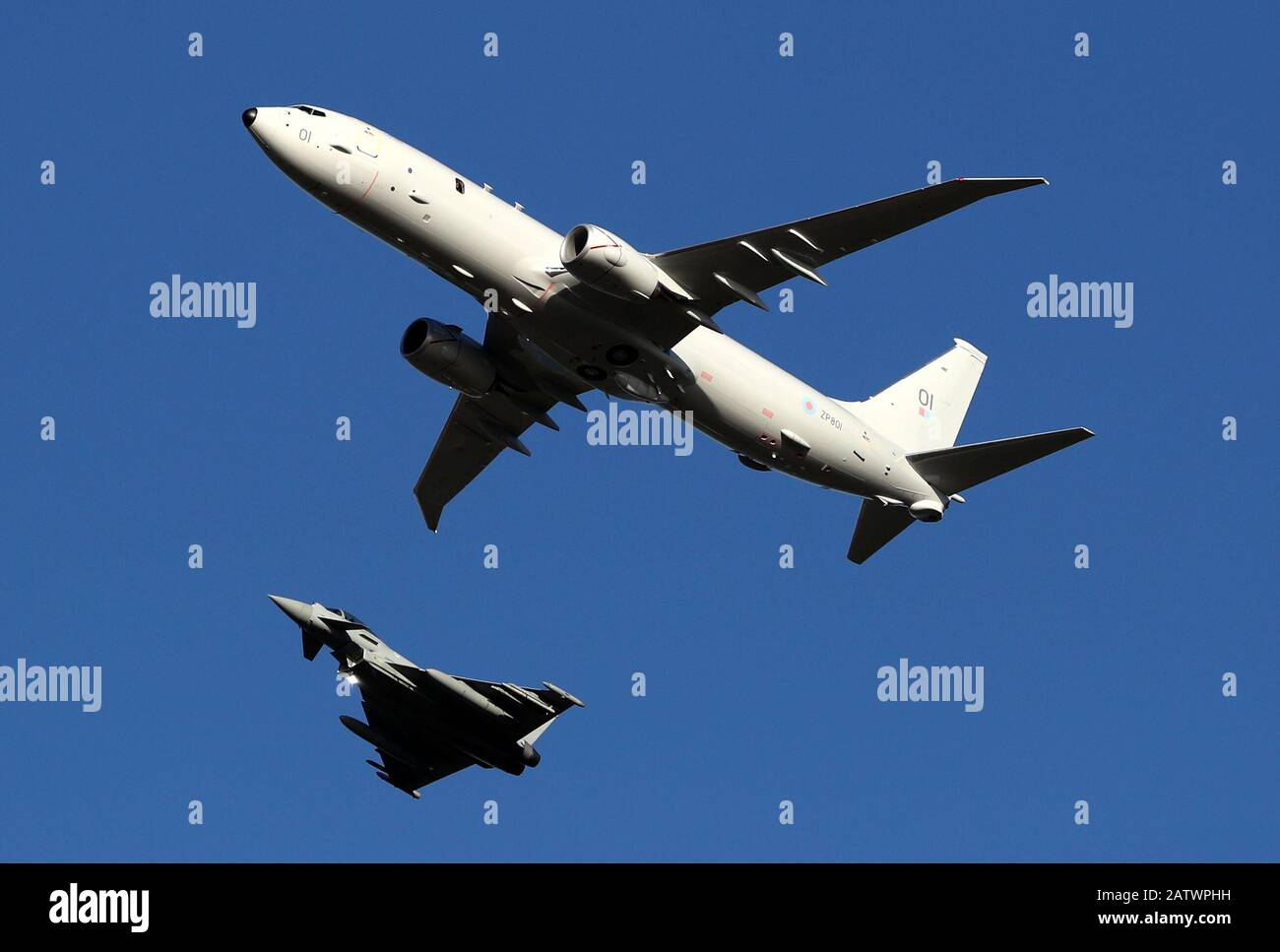Escorted by two RAF Eurofighter Typhoon, the UK's first submarine ...