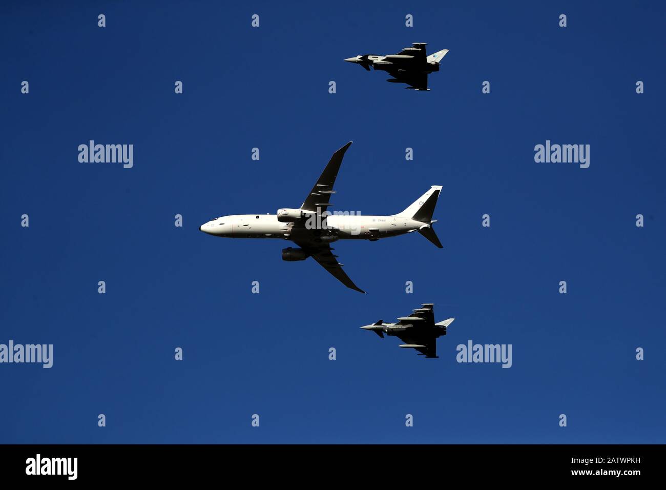 Escorted by two RAF Eurofighter Typhoons, the UK's first submarine ...