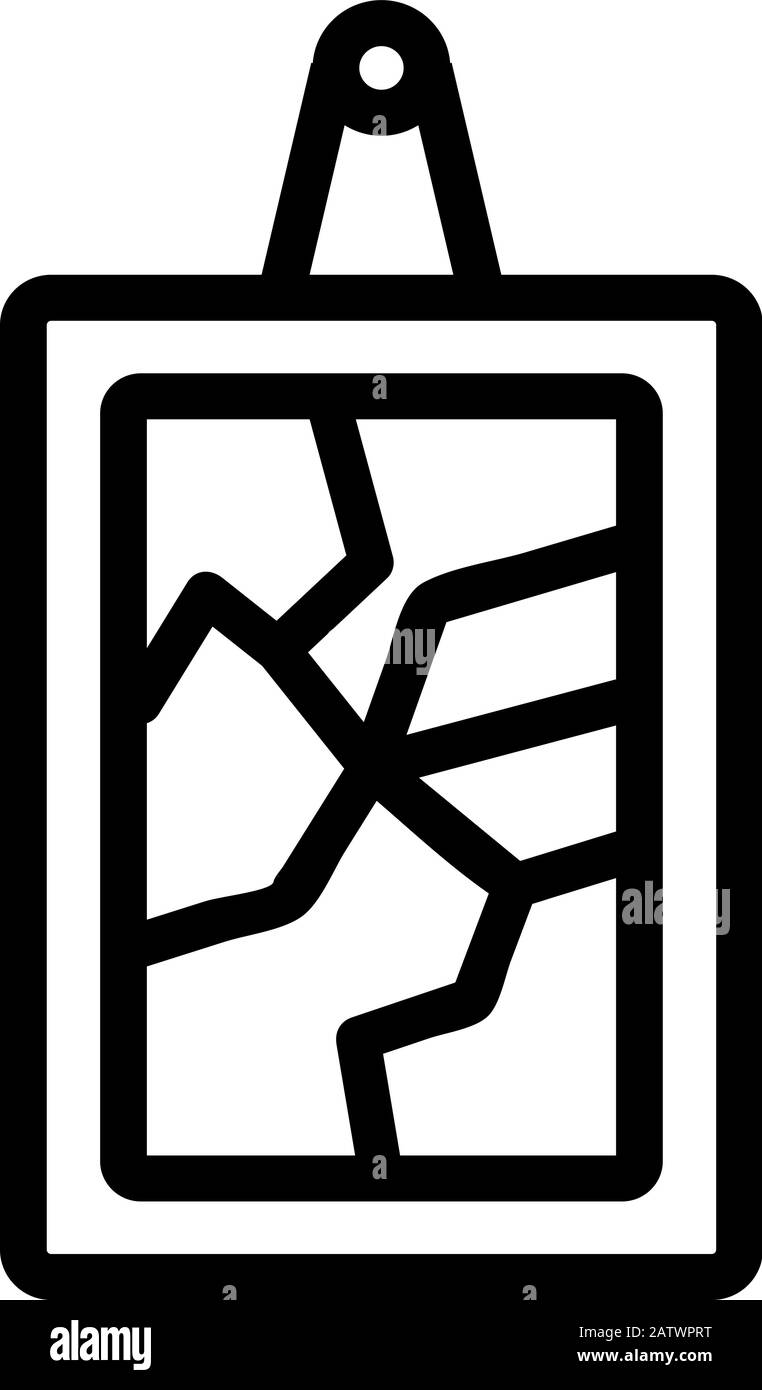 broken mirror icon vector. Isolated contour symbol illustration Stock ...