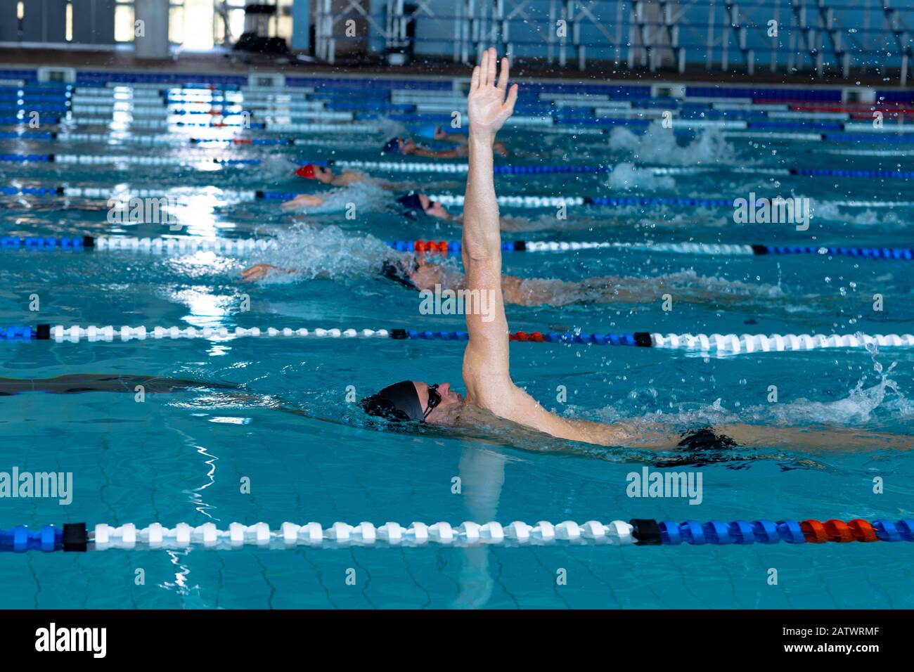 Swimmers swimming in the pool Stock Photo - Alamy