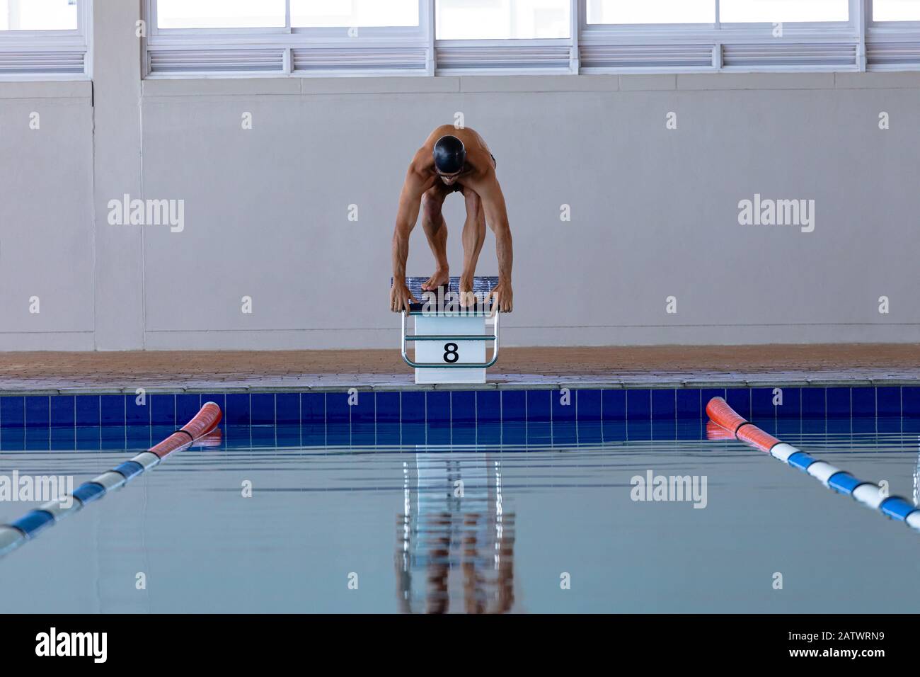 Swimmer ready to jump hi-res stock photography and images - Alamy