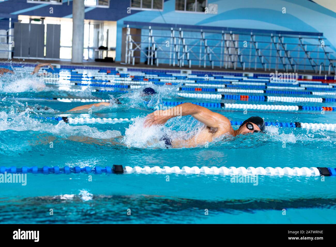 Swimmers swimming in the pool Stock Photo - Alamy