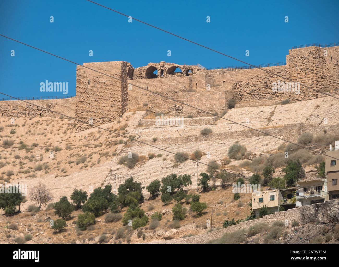 medieval crusaders castle, Al Karak, Jordan, Middle East Stock Photo ...