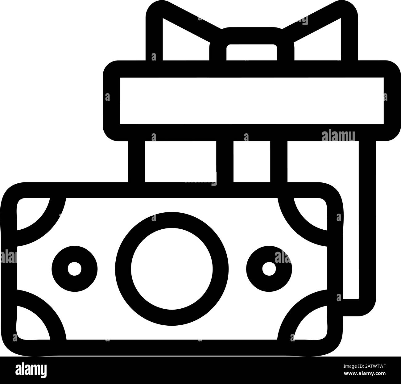 Gift money icon vector. Isolated contour symbol illustration Stock ...