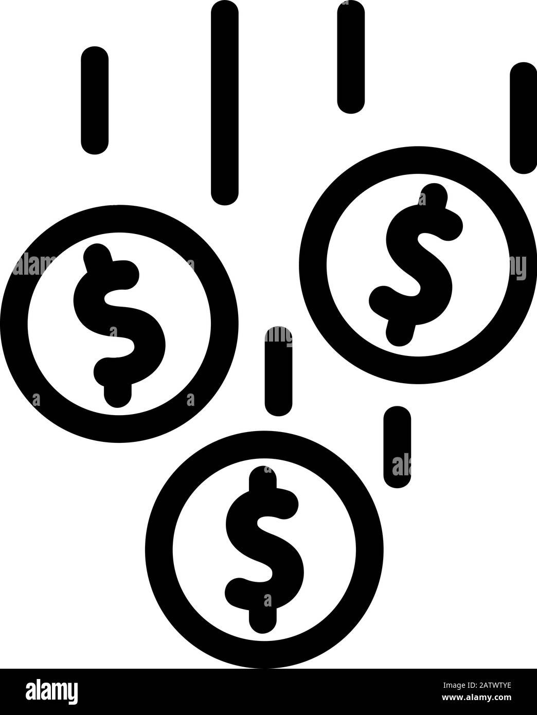 Money is falling icon vector. Isolated contour symbol illustration ...